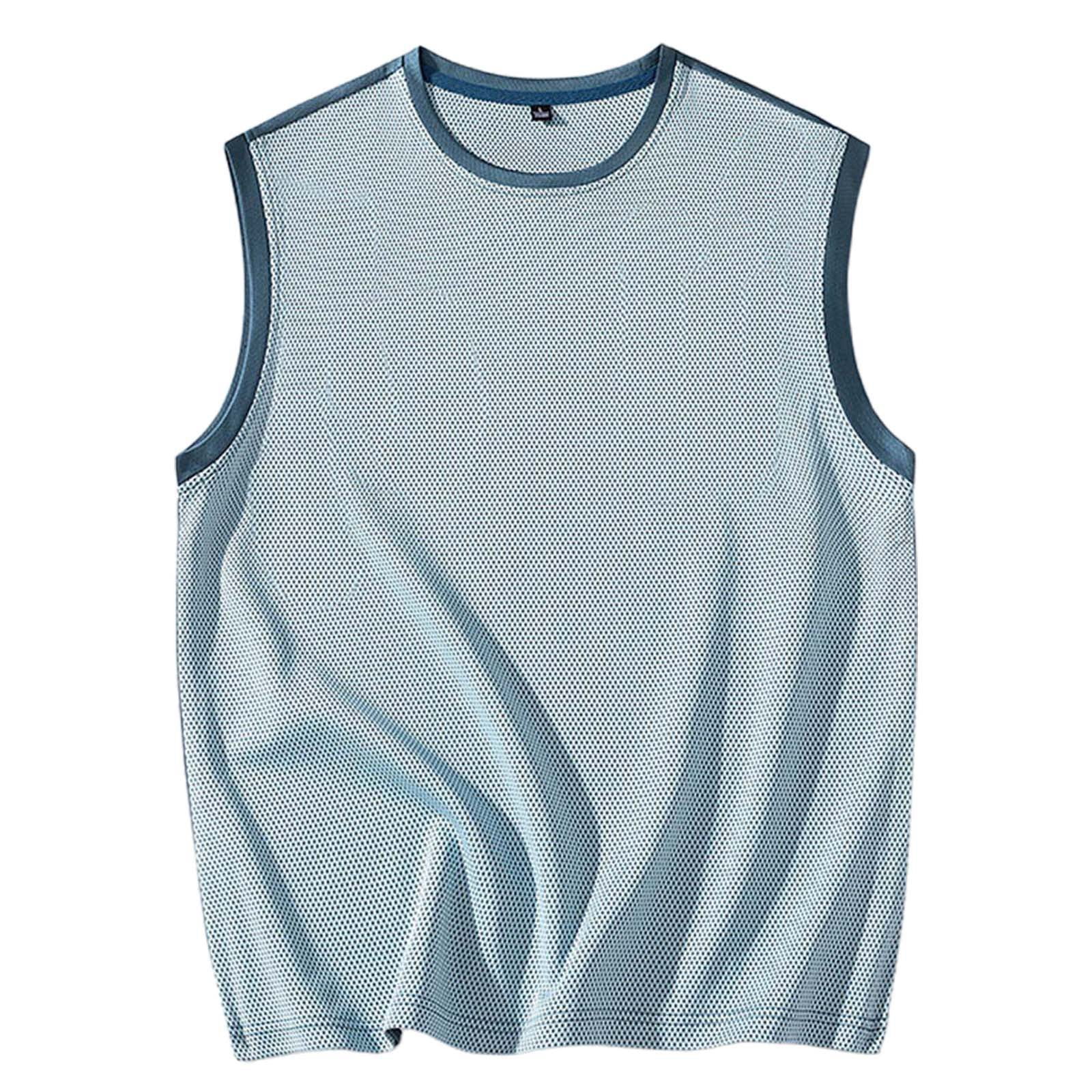 Afdoent Mens Tank Tops Men's Fitness Sleeveless T Shirt Ice Silk Tank ...