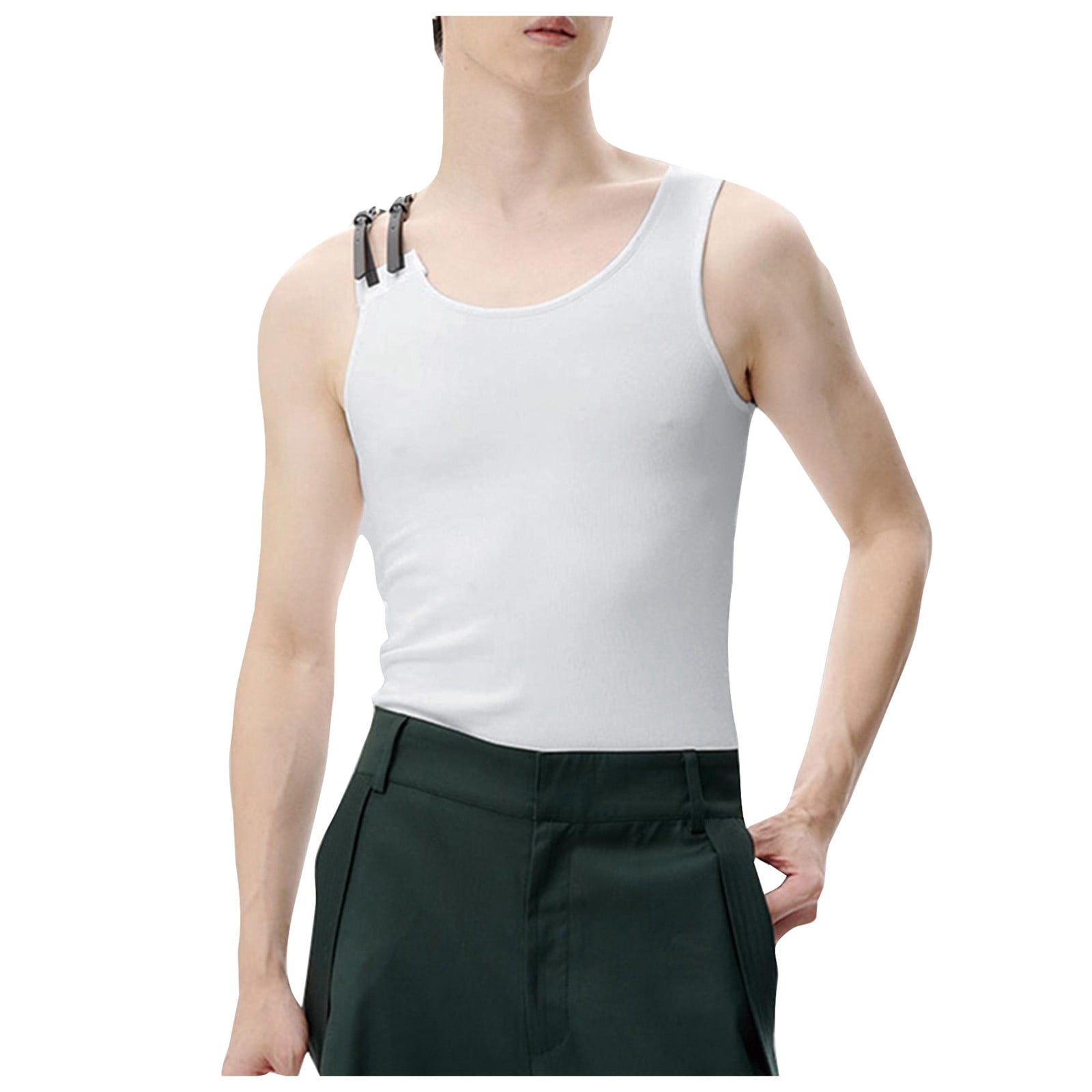 Afdoent Mens Tank Tops Men's Sleeveless Threaded Vest Muscle Fitness ...