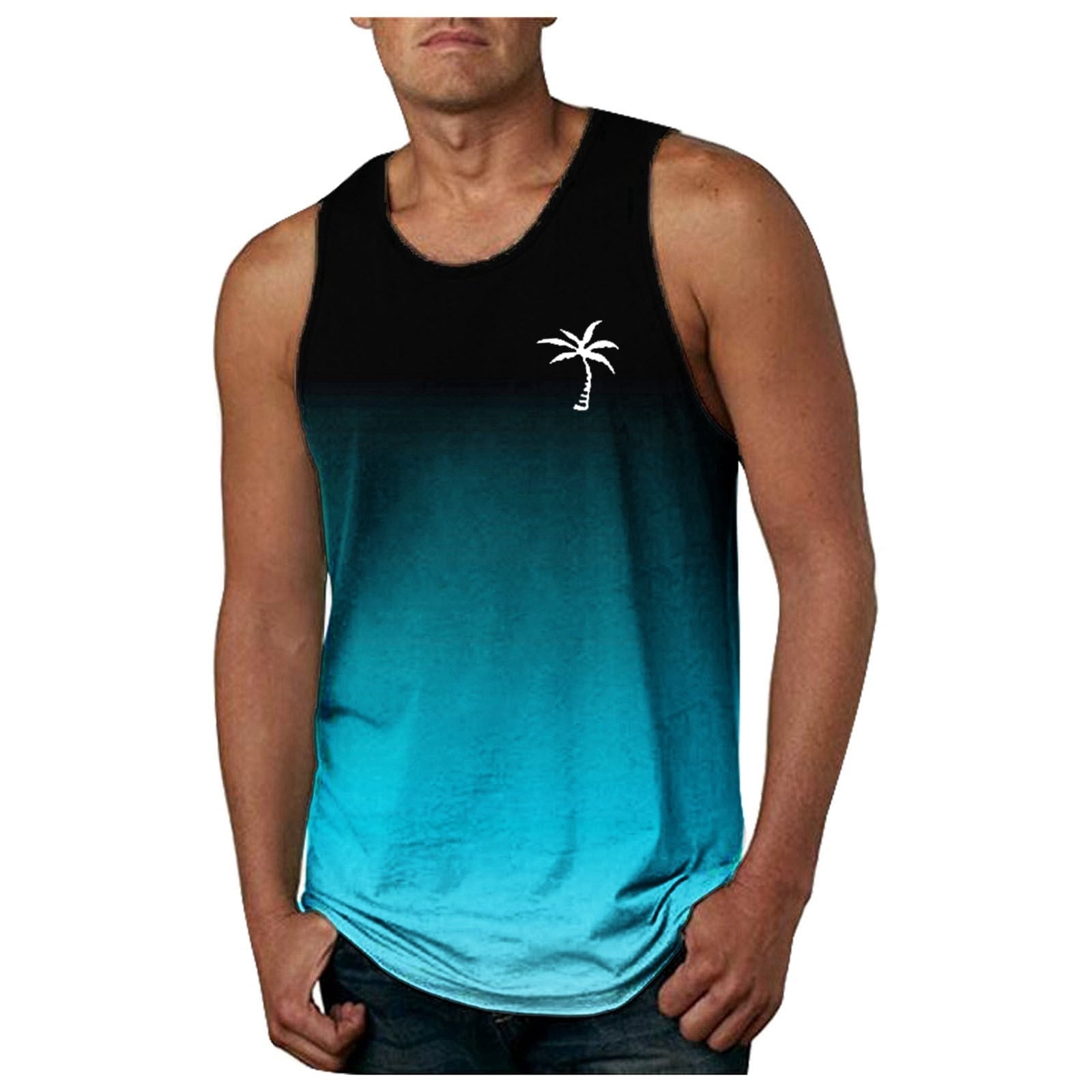 Afdoent Mens Tank Tops Men's Vest Exercise Swimming Beach Shirt ...