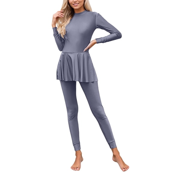 Afdoent One Piece Swimsuit Women Full Coverage Long Sleeve Swimsuit For ...