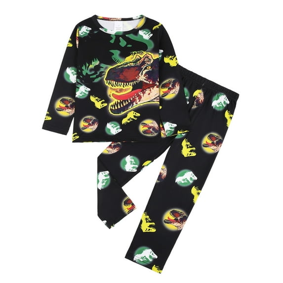 Afdoent Pajamas For Boys Camo Dinosaur Print Boys Pajama Long Sleeve ...