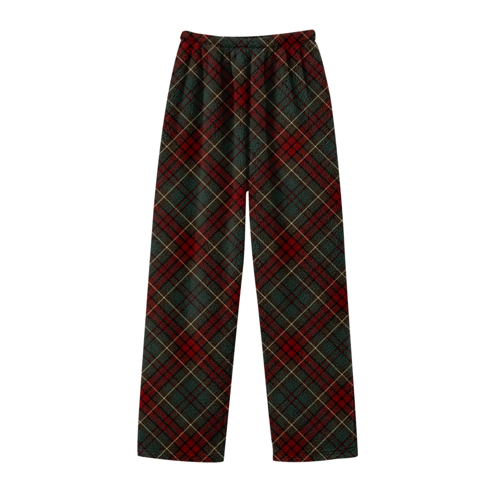 Afdoent Pants For Girls Flannel Plaid Printed Casual Long Trousers For ...