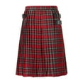 Afdoent Pants For Men Fashion Casual Retro Scottish Style Plaid Contrast Waistband Pleated Skirt ...