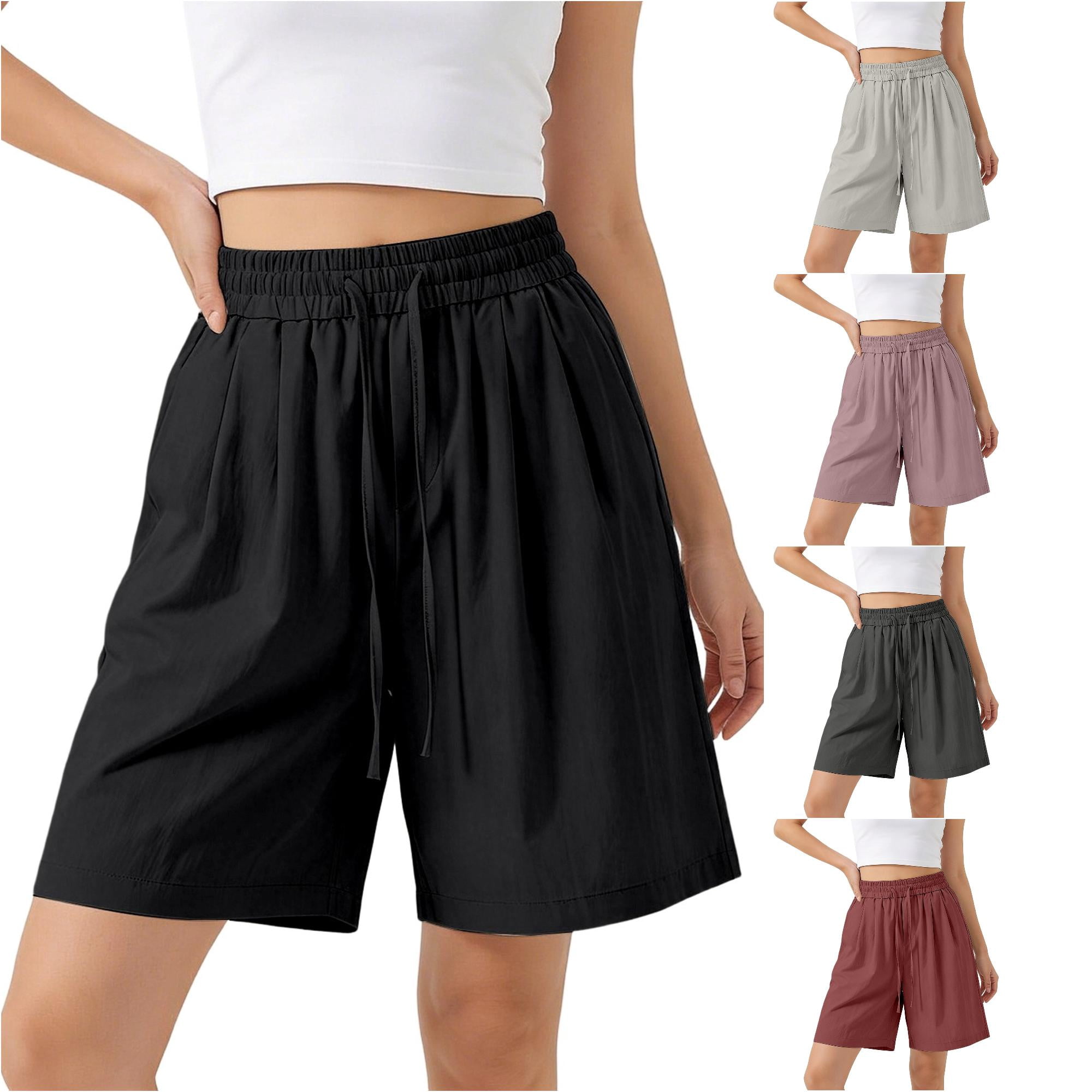 Afdoent Shorts For Women Casual Straight Leg Wide Leg Shorts Breathable ...