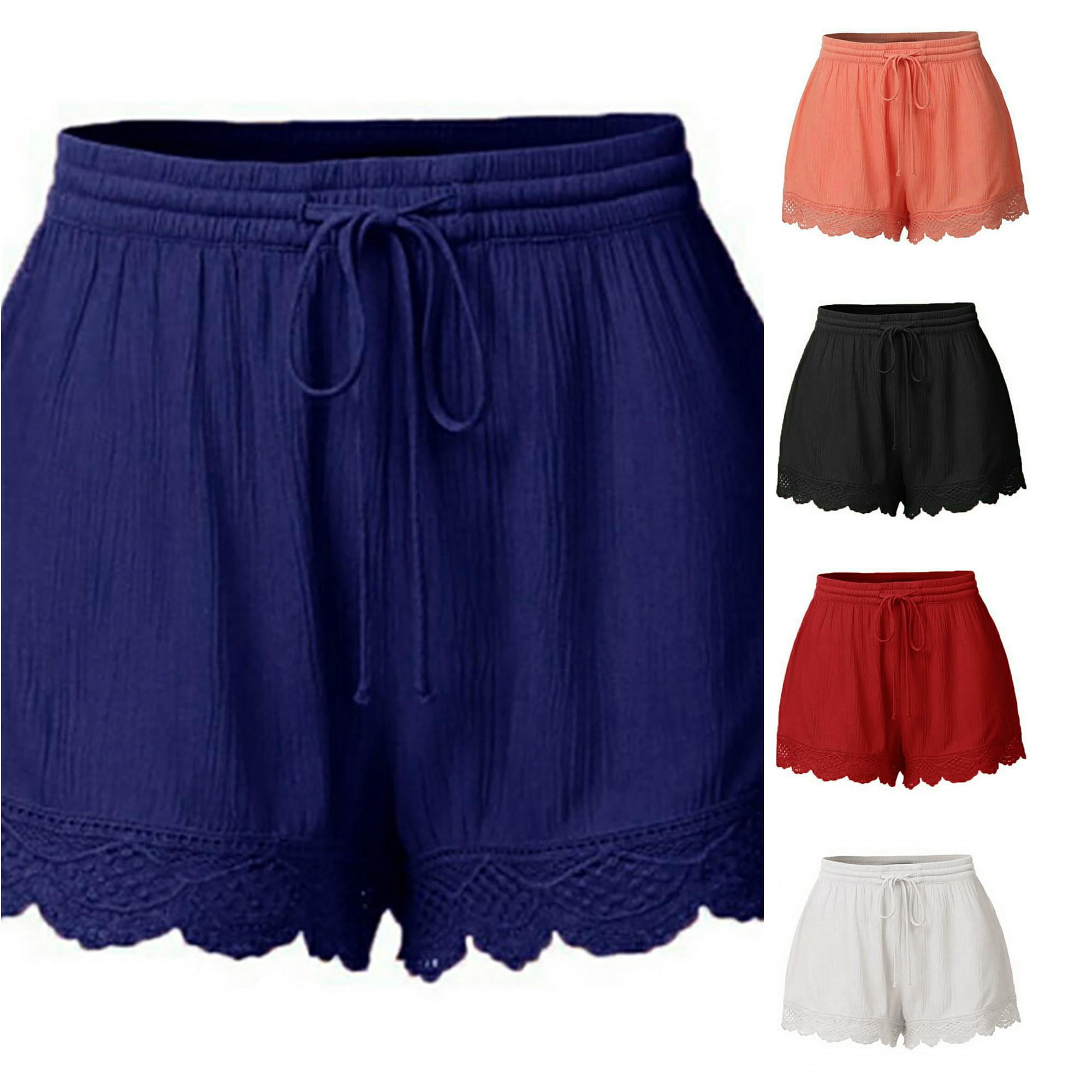 Afdoent Shorts For Women Fashion Womens Lace Plus Size Shorts ...
