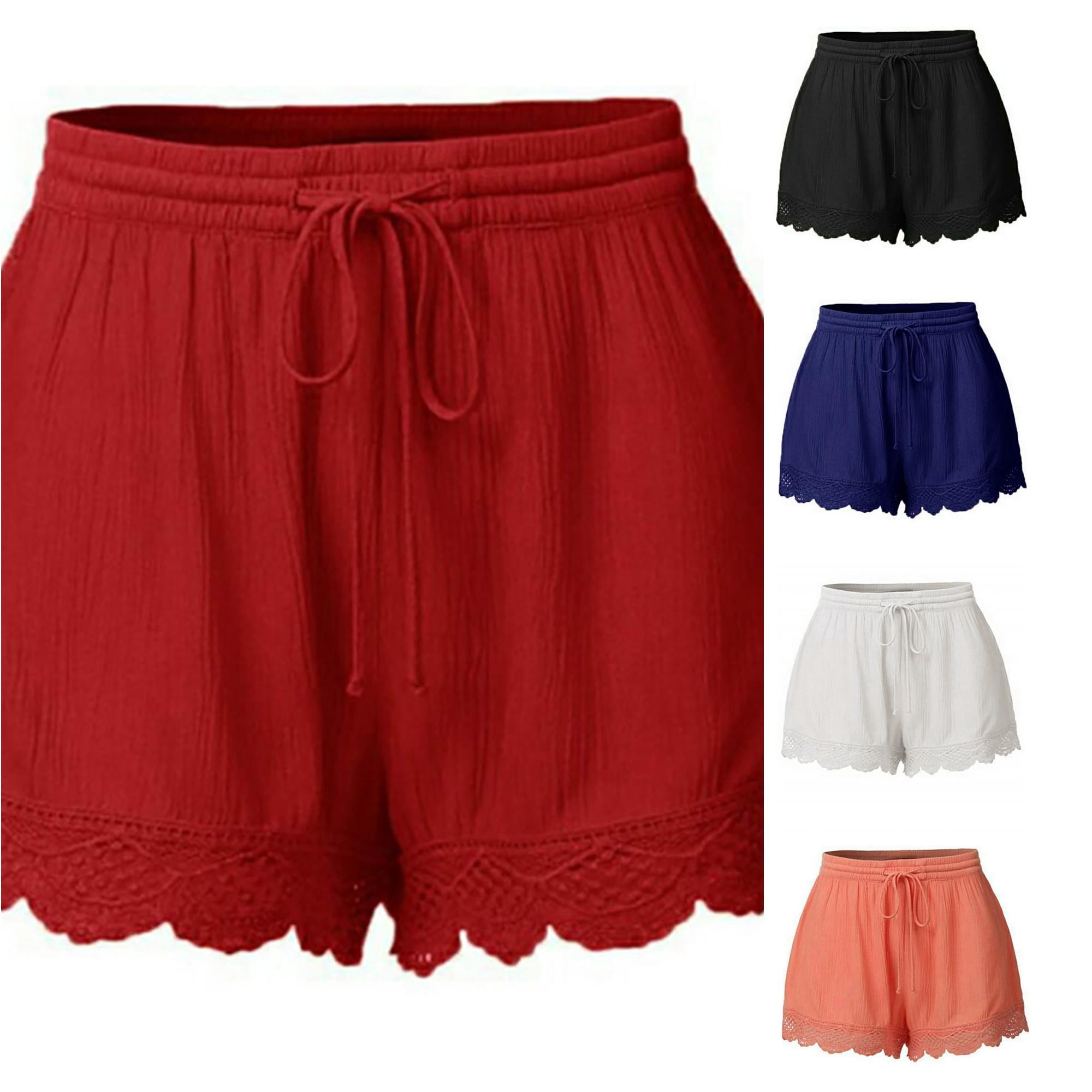 Afdoent Shorts For Women Fashion Womens Lace Plus Size Shorts ...