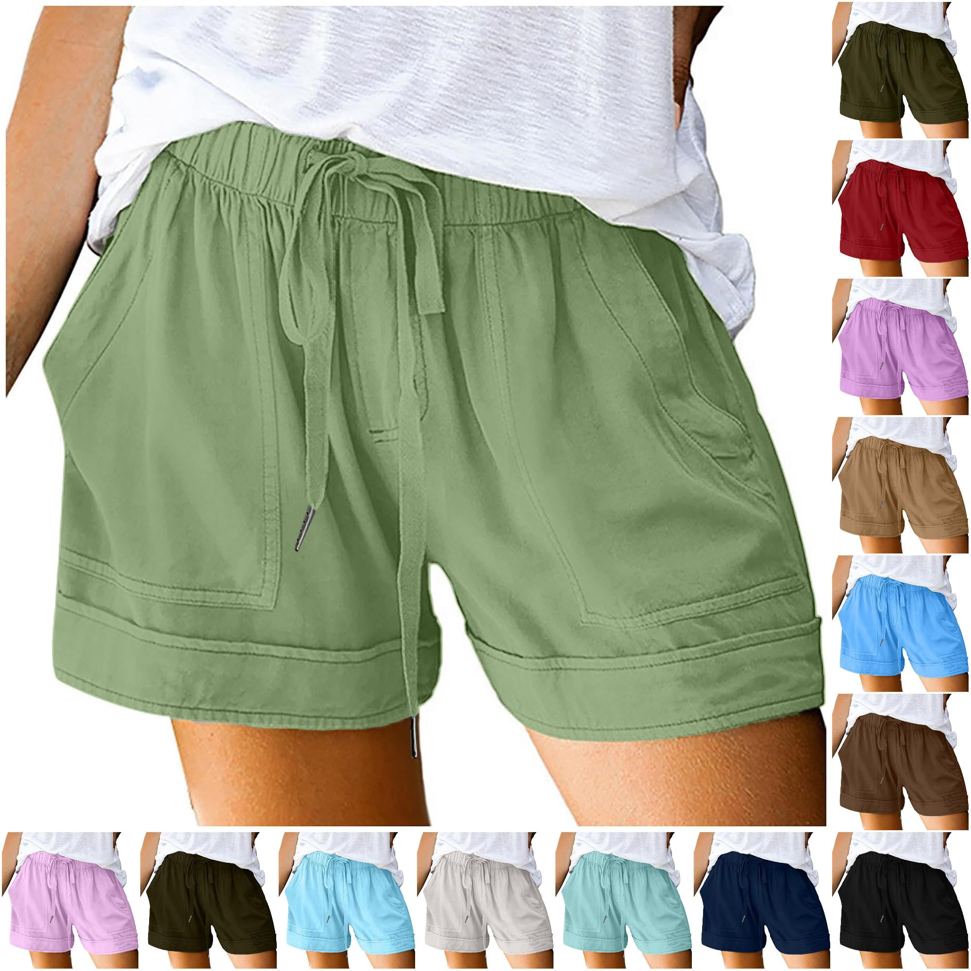 Afdoent Shorts For Women Plus Size Shorts 2026 Summer Beach Drawstring ...