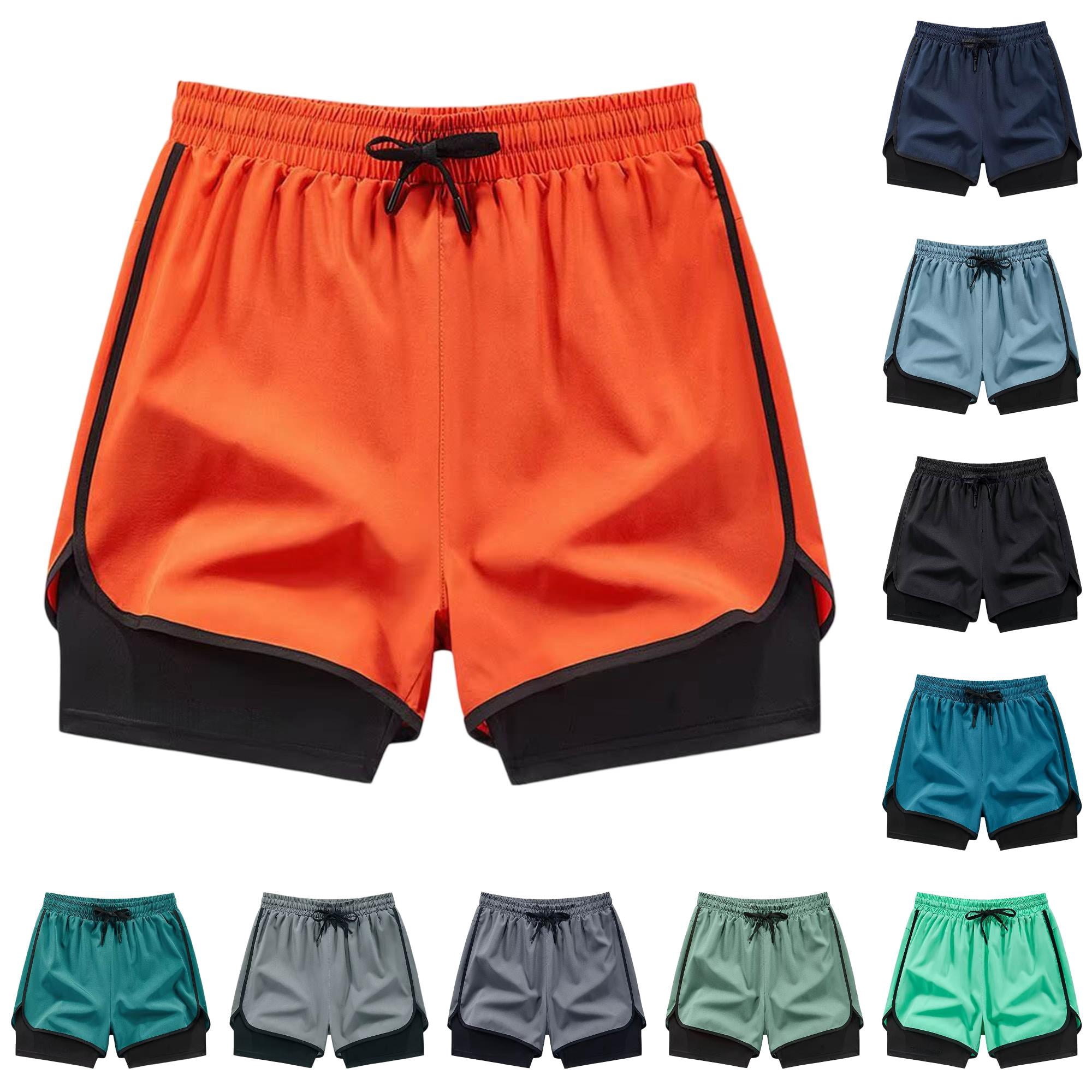 Afdoent Shorts For Women Two Layer Athletic Shorts Elastic Waist ...