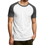 Afdoent T-Shirts For Men Fashion Casual Color Block Short Sleeve Raglan ...