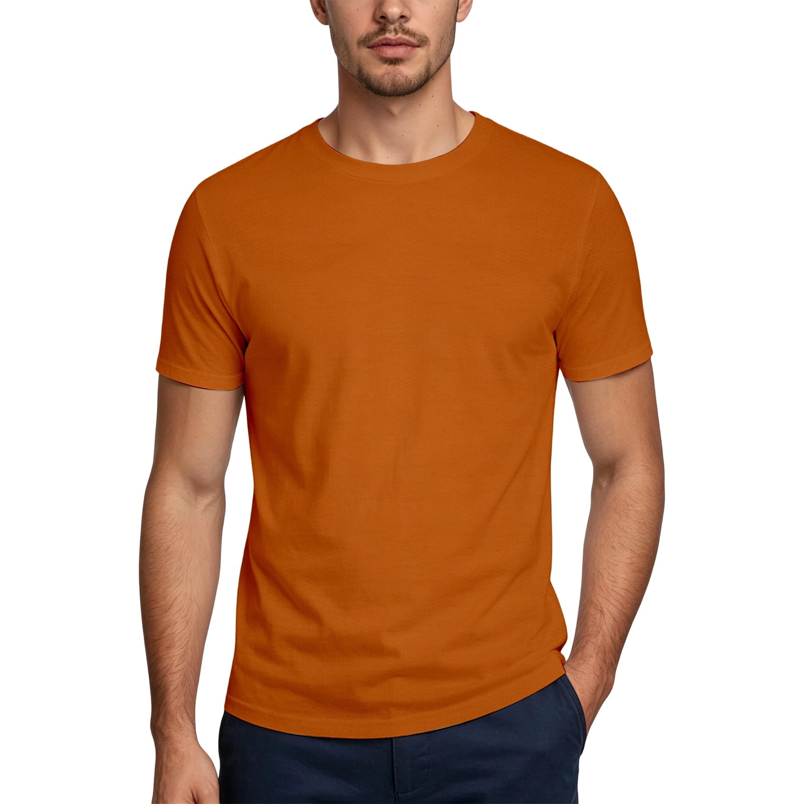 Afdoent T-Shirts For Men Fashion Casual Solid Color Short Sleeve T ...