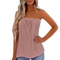 Afdoent Tank Tops For Women Strapless Bandeau Tank Casual Sleeveless ...