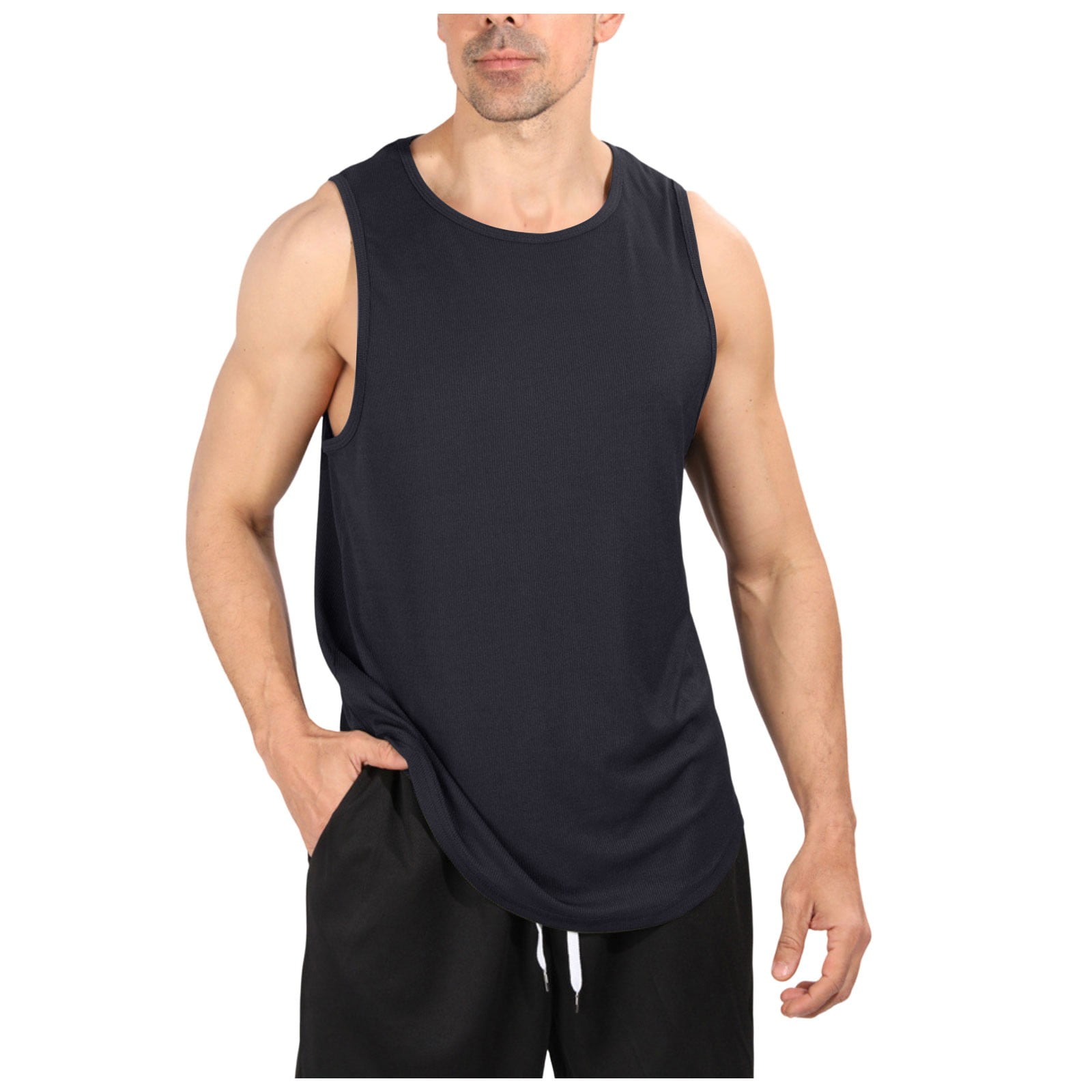 Afdoent Tank Tops Men Summer Breathable Strap Solid Color Sports Loose ...