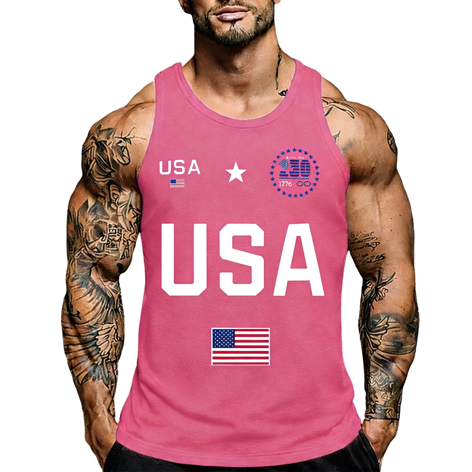 Afdoent Tank Tops Men Usa Anniversary Graphic Print Tank Top ...