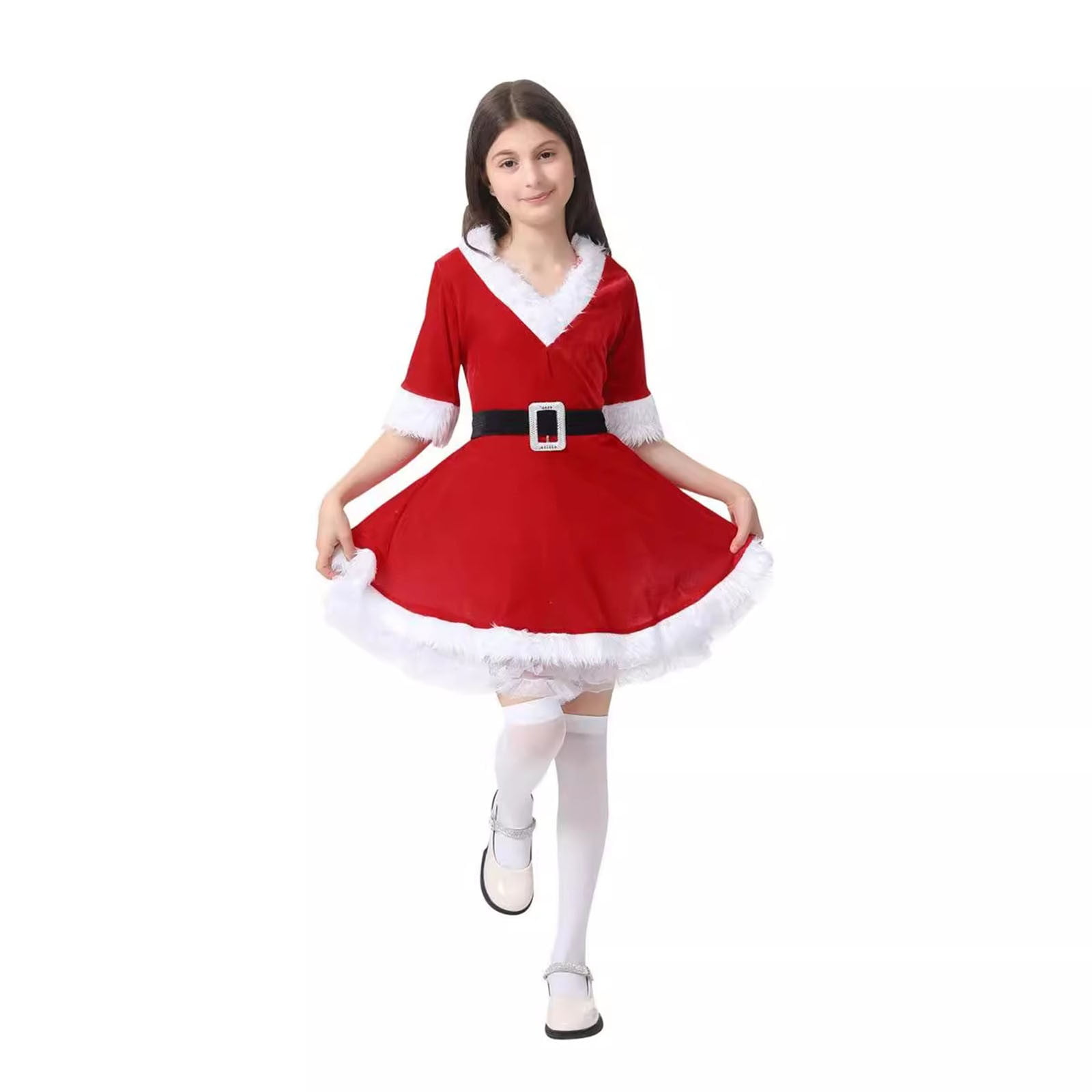 Afdoent Toddler Girls Dress Christmas Girl Red Little Dress Kids ...