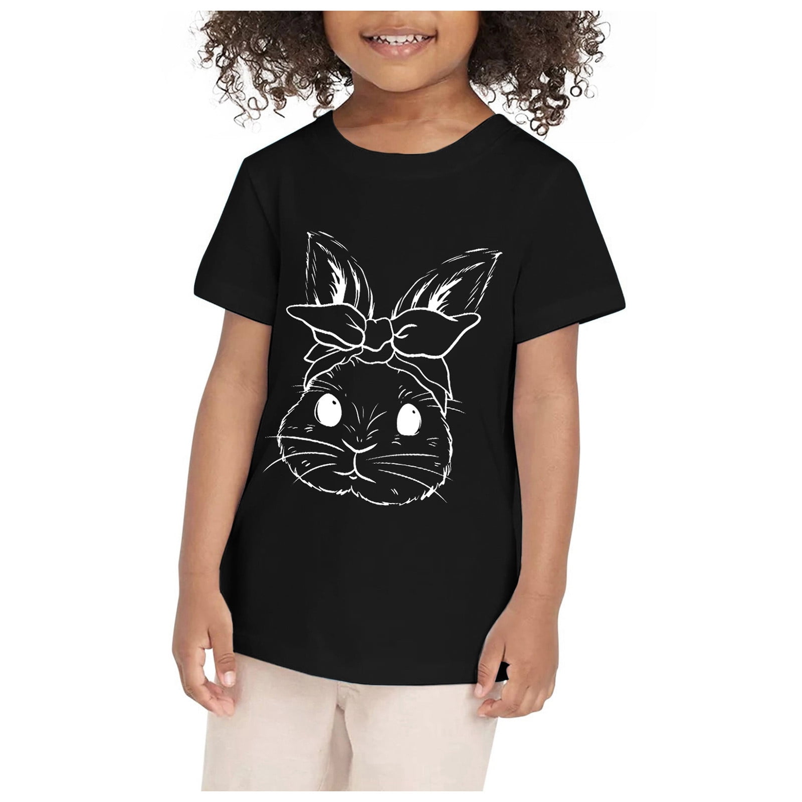Afdoent Toddler Girls T-Shirt Kids Bunny Tee Shirt Toddler Boys Girls ...