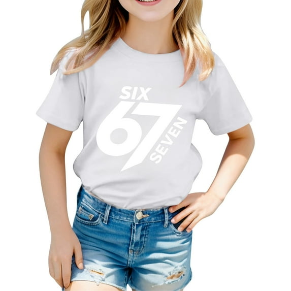 Afdoent Unisex Kids Graphic Letter Printed T Shirt Comfortable Casual ...