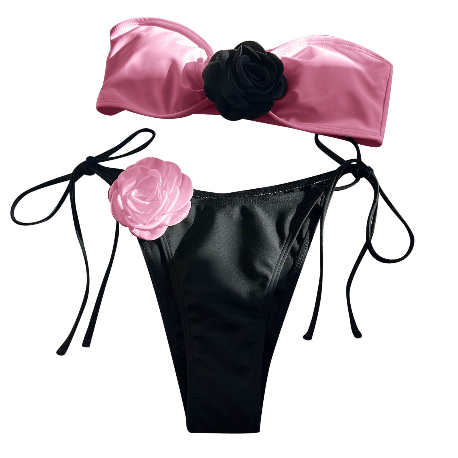 Afdoent Women's Bikini Sets Lace Up Backless Two Piece Beach Wear ...