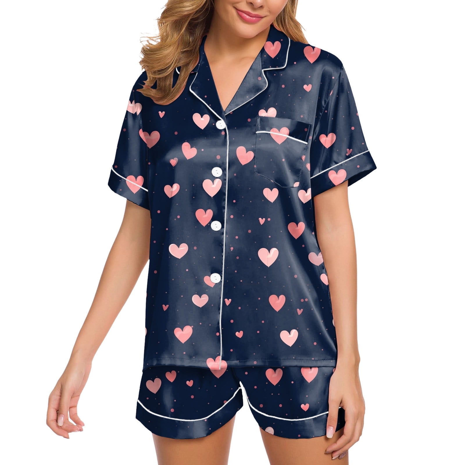 Afdoent Women's Pajamas Valentine's Day Womens Graphic Printed Pajamas ...
