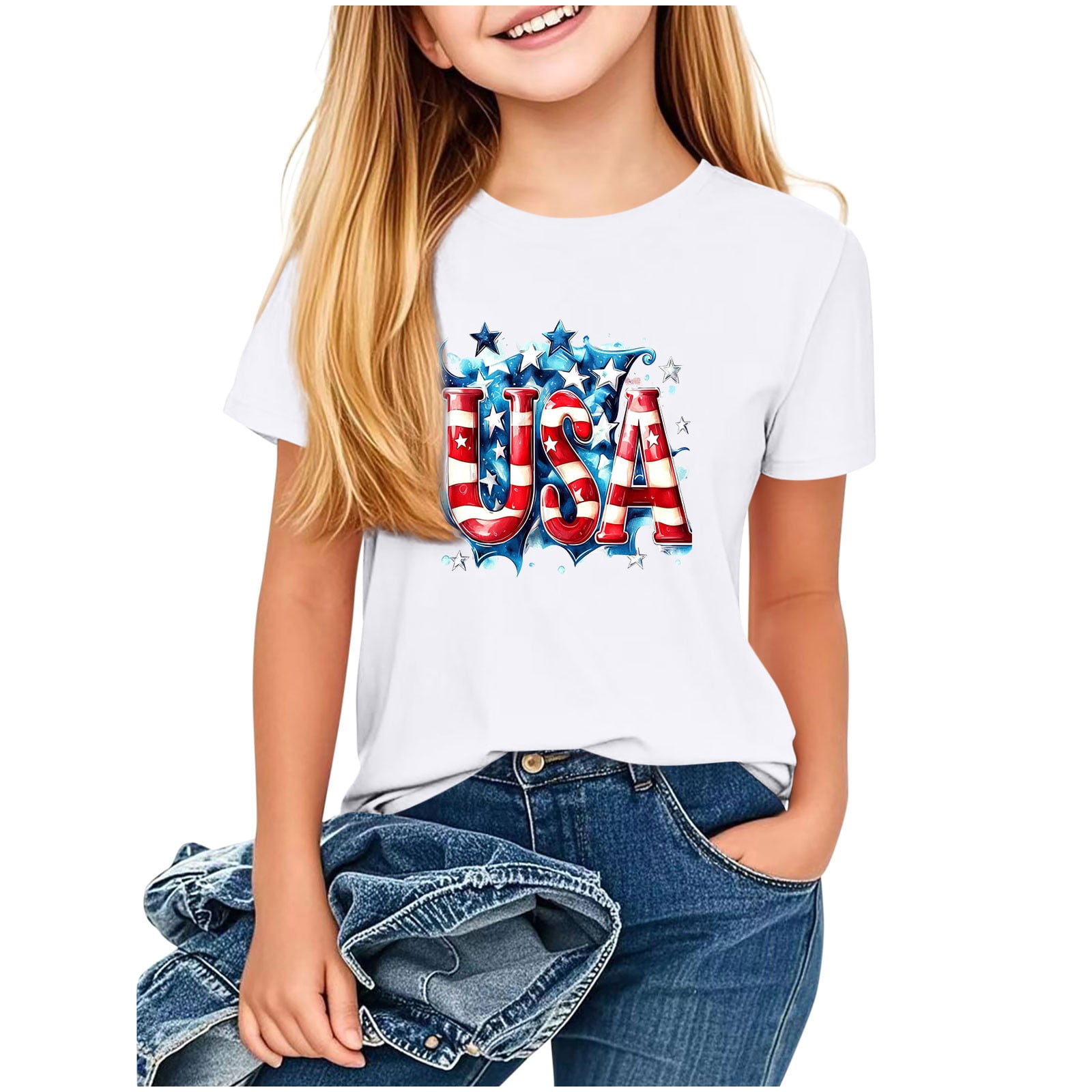 Afelkas 4th of July Clothes for Boys Girls Patriotic Americana Shirts ...
