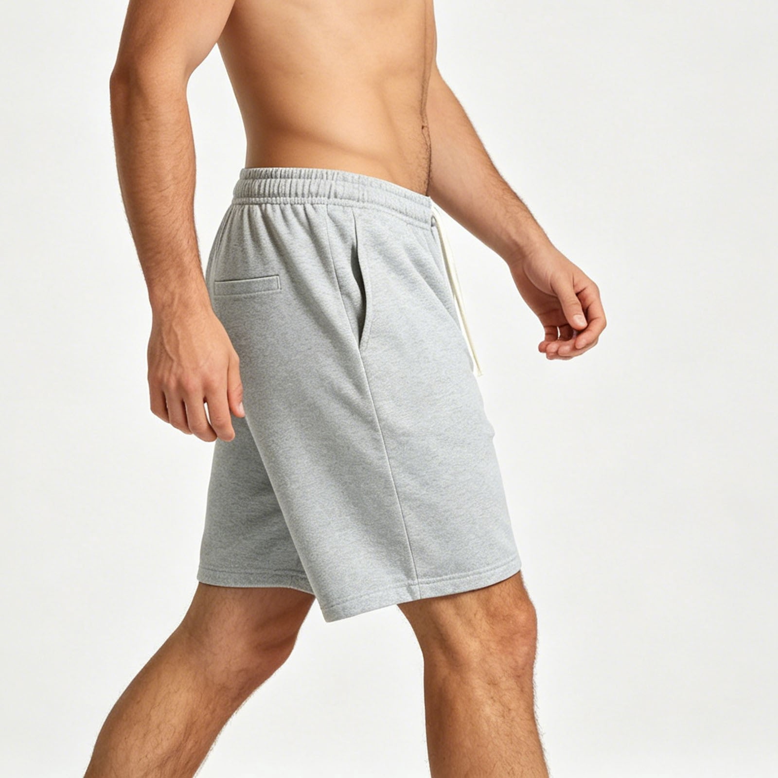 Afelkas Men's Casual Sweat Shorts with Heavy Drawcord Waist Soft Fleece ...