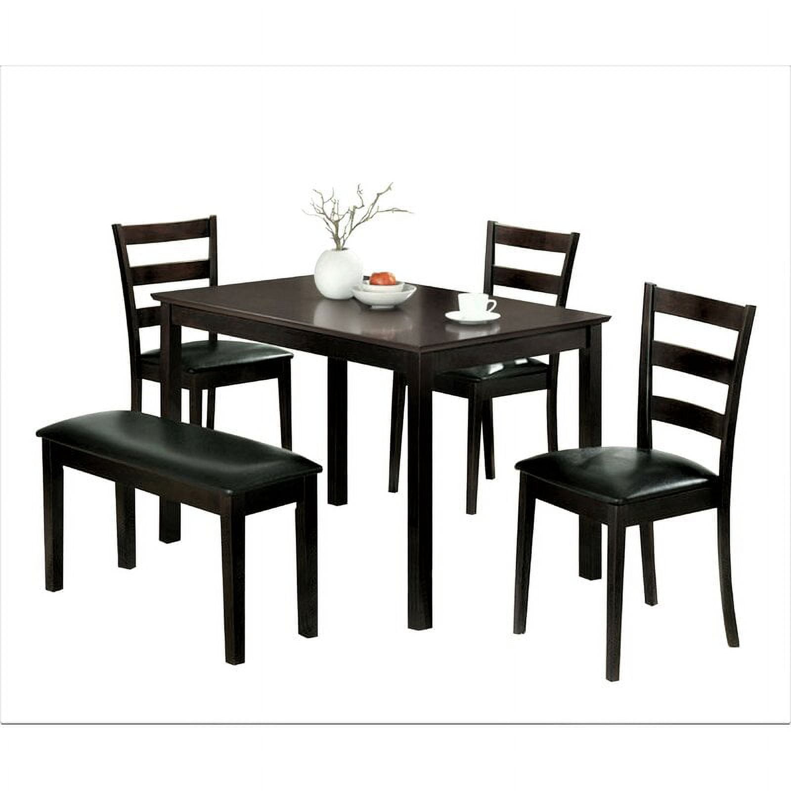 Affan 5 Piece Dining Set - Modern Wood Table & Chairs - Walmart.com