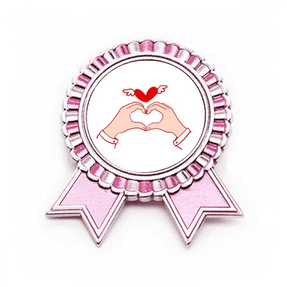 Affection Fraternity Compassion Hand Motion Badge Brooch Pin Pink ...