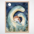 Affectionate Dinosaur Nursery Wall Art Sweet Dino Hug Poster For Gender ...