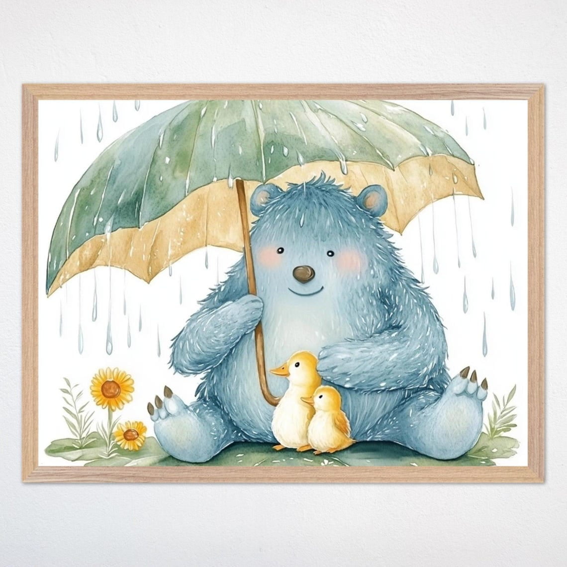 Affectionate Monster And Duck Nursery Wall Art, Gender Neutral Kids ...