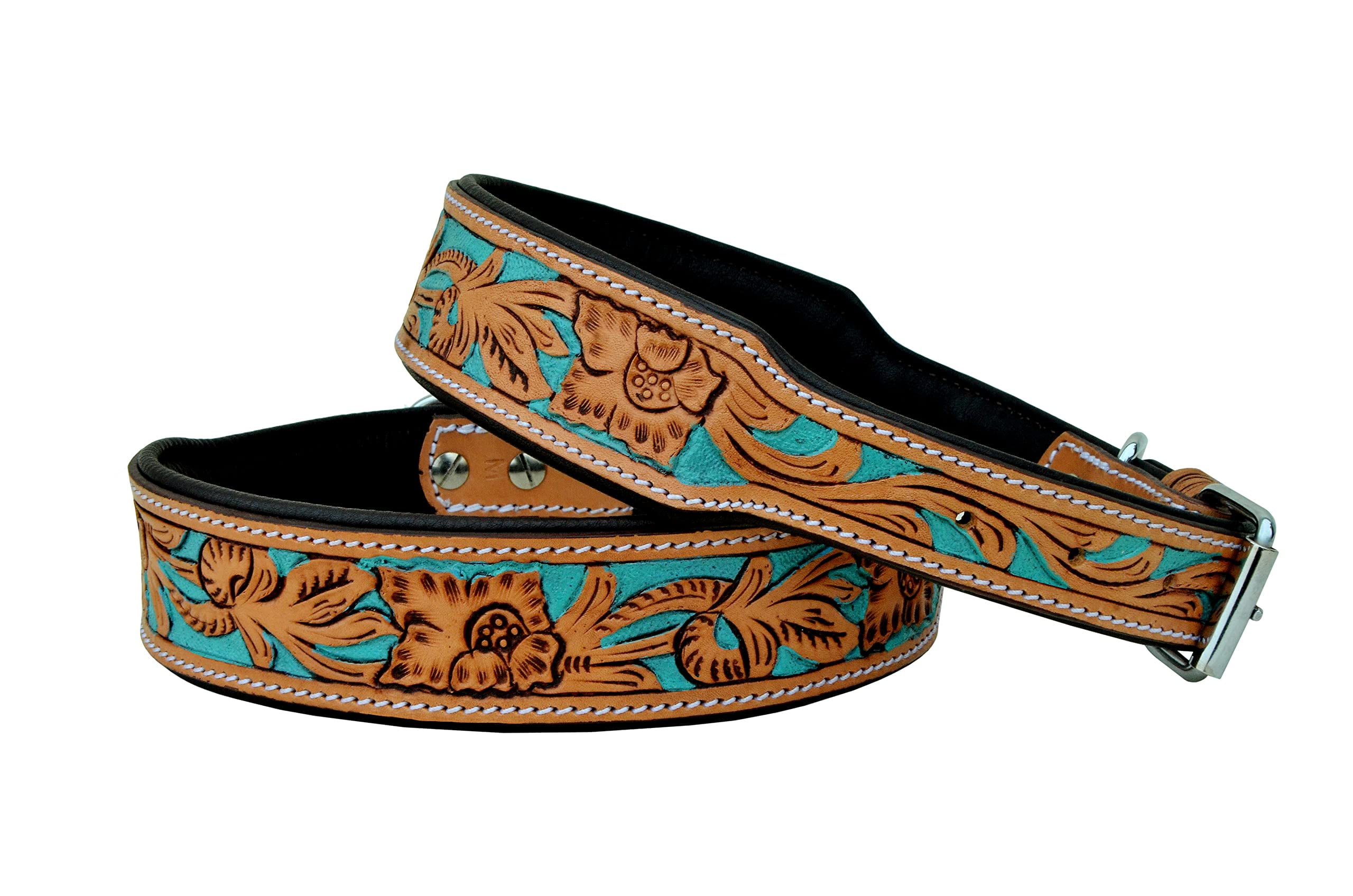 Affilare Leather Dog Collar Western Style Heavy Duty Hand Tooled ...