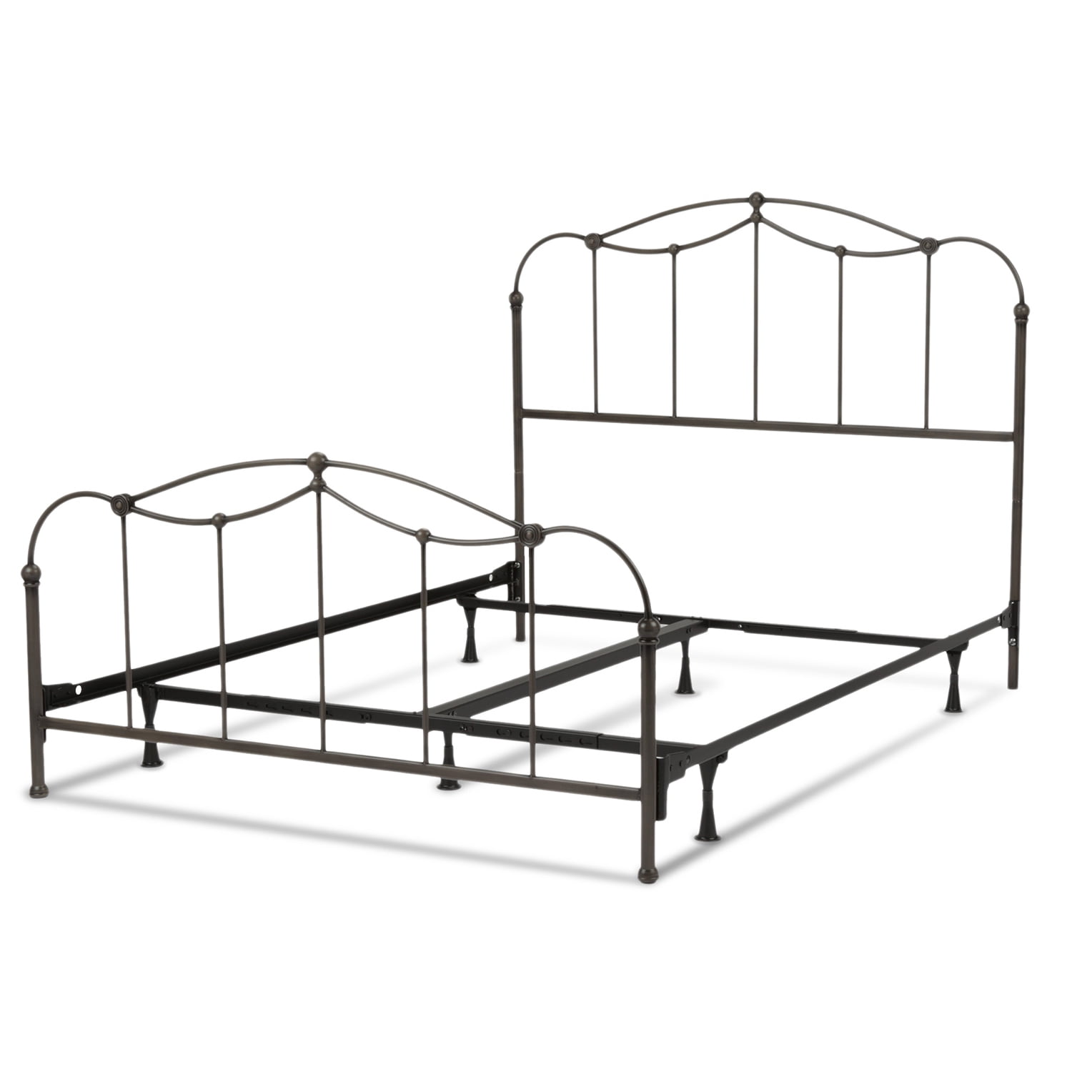 Affinity Complete Metal Bed and Steel Support Frame with Spindle Panels ...