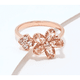 Affinity Morganite Flower Rose Tone Sterling Silver Ring Size 7 ...