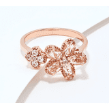 Affinity Morganite Flower Rose Tone Sterling Silver Ring Size 7 ...