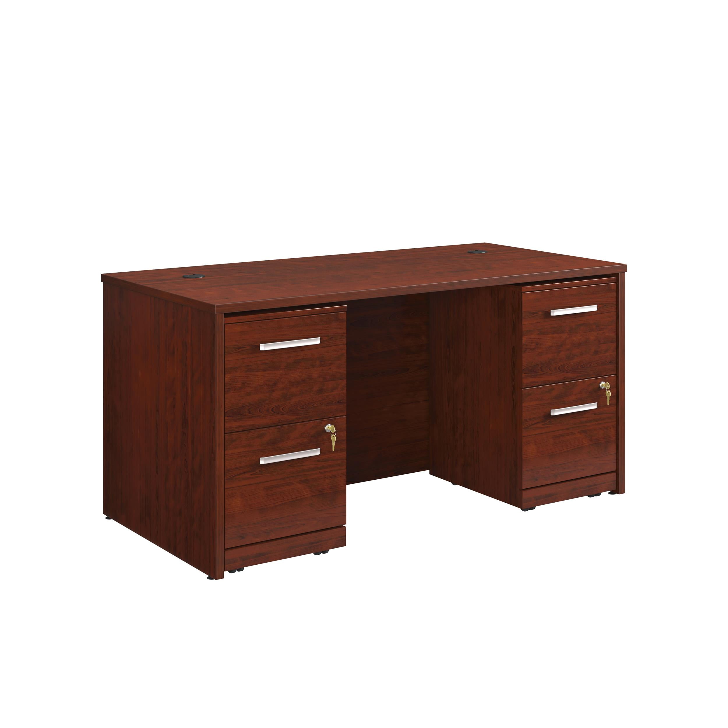 Affirm 60 inch Desk 4 Drawer Ped in a Classic Cherry Finish - Walmart.com