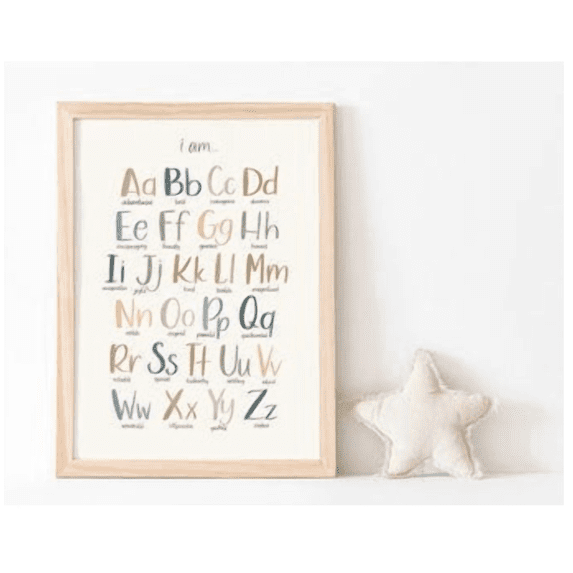 Affirmation Alphabet Poster Art Kids Wall Art Abc Poster Alphabet ...