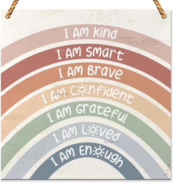 Affirmation I am Kind I am Smart I am Brave Inspirational Quotes Wood ...