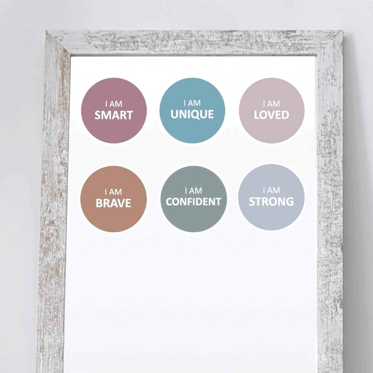 Affirmation Mirror Decals - Set of 6 Colorful Vinyl Circle Dot Stickers ...