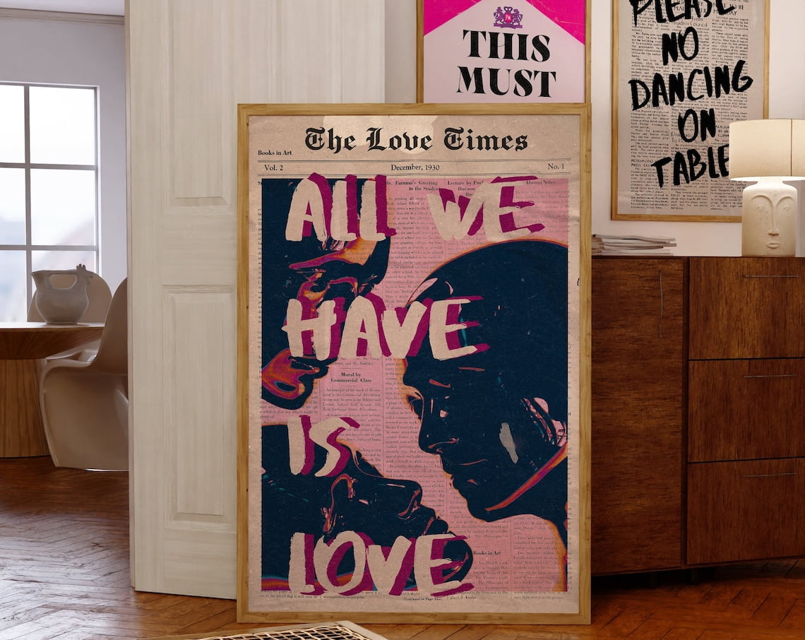 Affirmation Poster, 70S Poster, Newspaper Print, Trendy Wall Art, Love ...