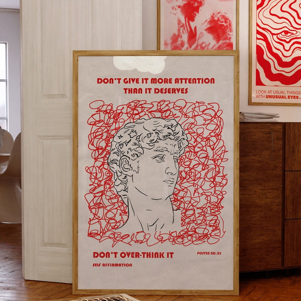 Affirmation Poster, 70S Poster, Red Wall Art, Trendy Wall Art, Hippie ...