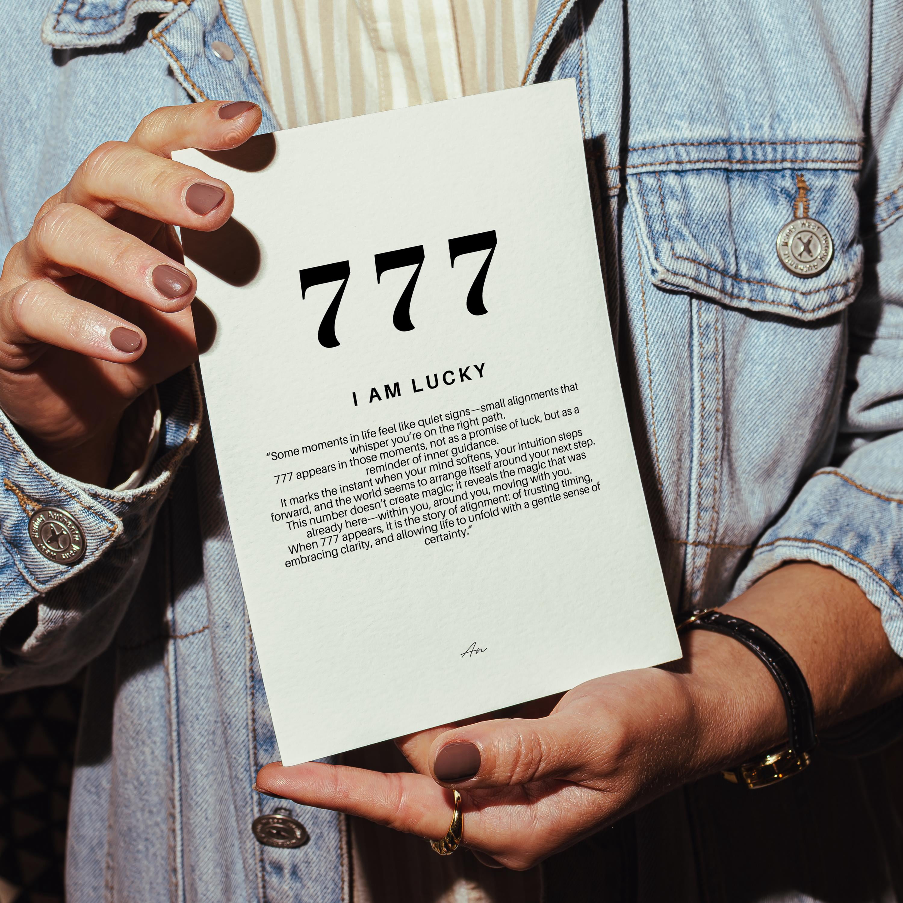 Affirmation Poster 777 Angel Number Minimal Typography Art Print ...