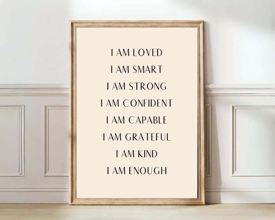 Affirmation Print I Am Print Affirmation Poster Positive Print Nursery Print Classroom Print ...