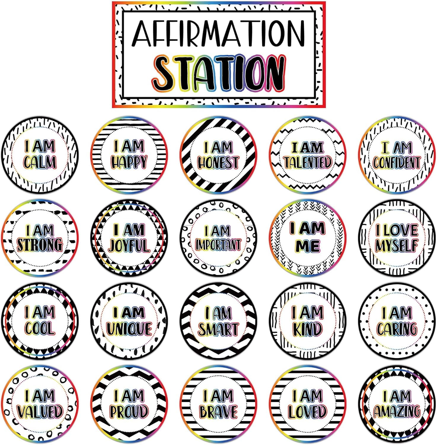 Affirmation Station Bulletin Board Set Composition Positive Bulletin ...