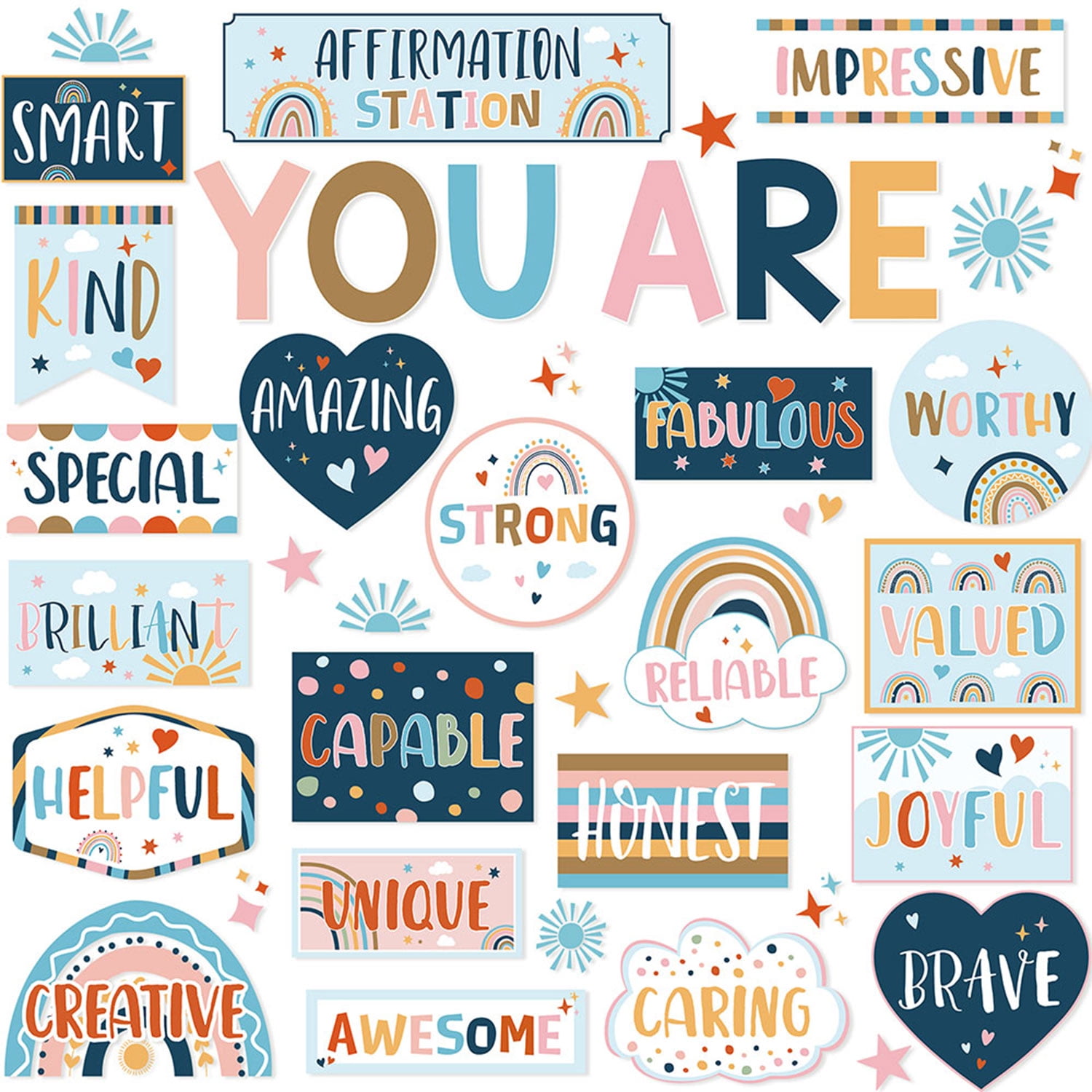 Affirmation Station Bulletin Board Set Motivational Posters for ...
