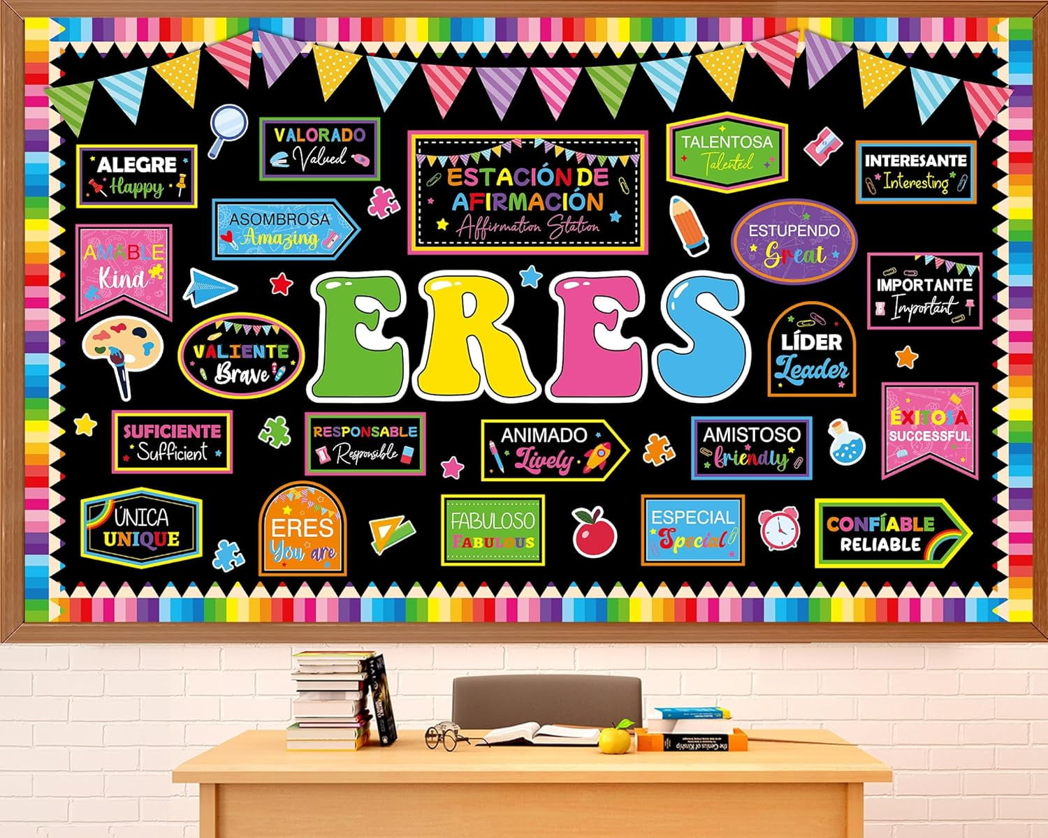 Affirmation Station Spanish Bulletin Board Decorations Set Welcome Back ...