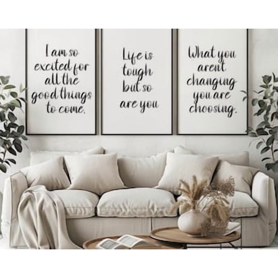 Affirmation Wall Art Set of 3, Inspirational Quote Prints, Poster Only ...