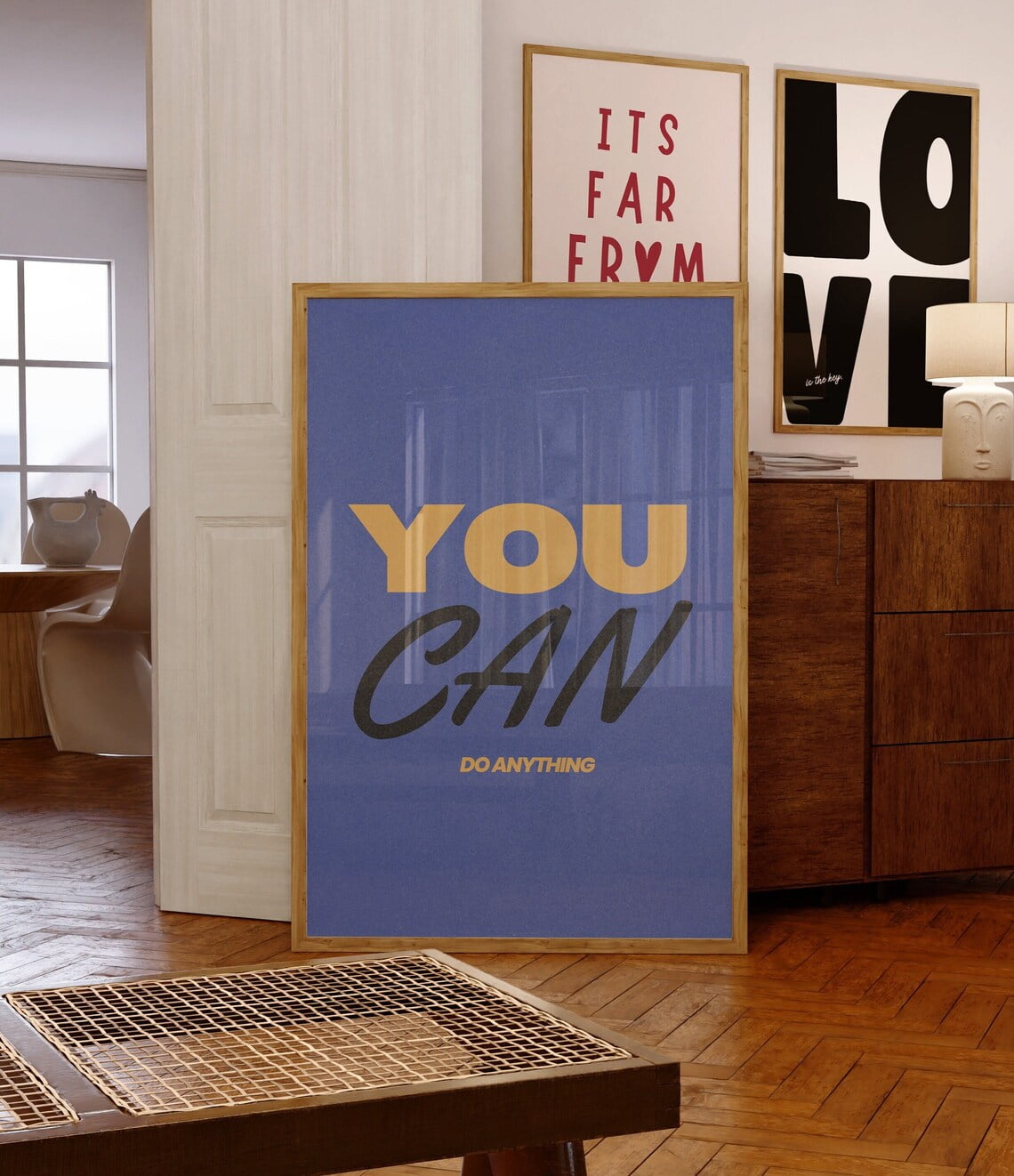 Affirmation Wall Art-You Can Do Anything-Trendy Retro Print ...