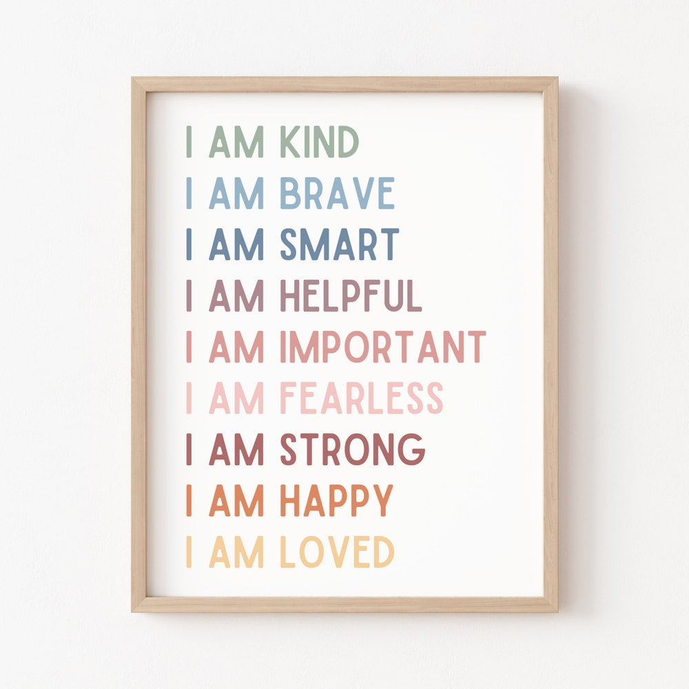Affirmations For Kids Classroom Posters I Am Affirmations Playroom ...
