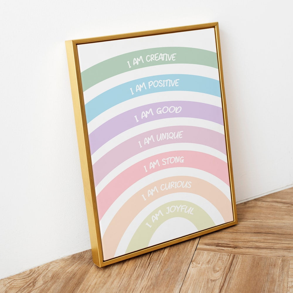 Affirmations For Kids Print, Affirmations Kids, Rainbow Affirmations ...