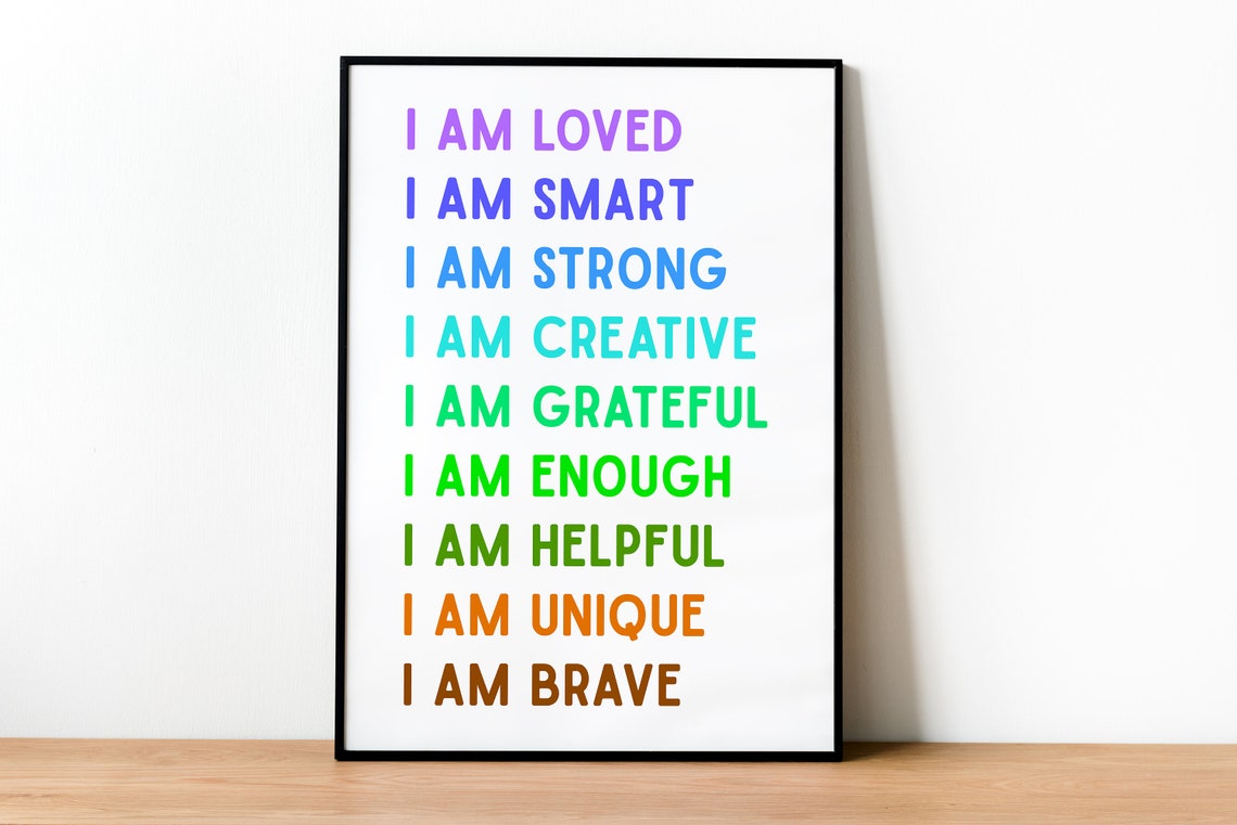 Affirmations For Kids Kids Affirmations Classroom Posters I Am ...