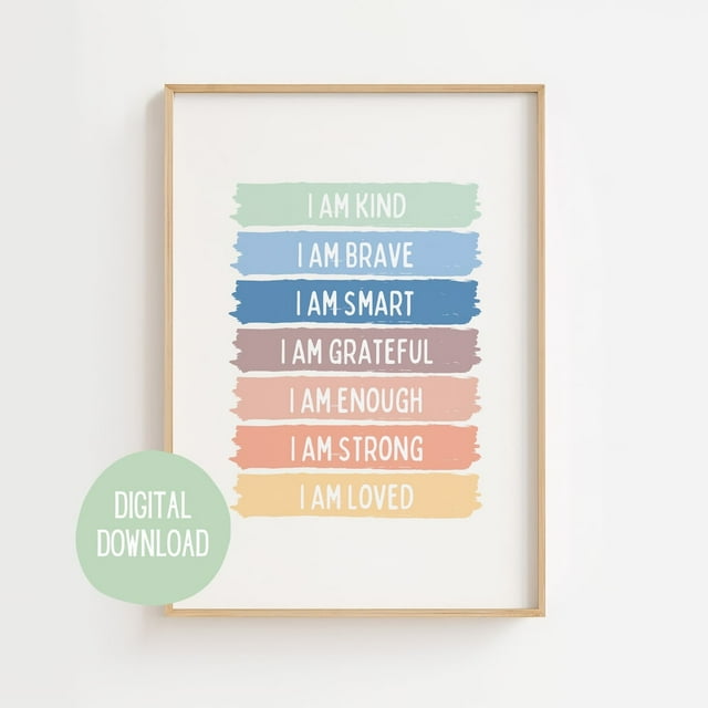 Affirmations Poster, Inspirational Poster, Classroom Printable Wall Art ...