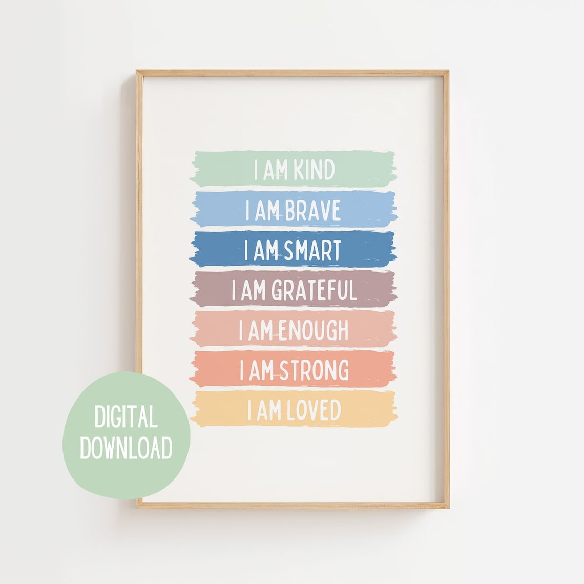Affirmations Poster, Inspirational Poster, Classroom Printable Wall Art ...